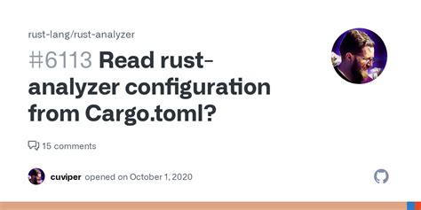 Read Rust Analyzer Configuration From Cargo Toml Issue Rust