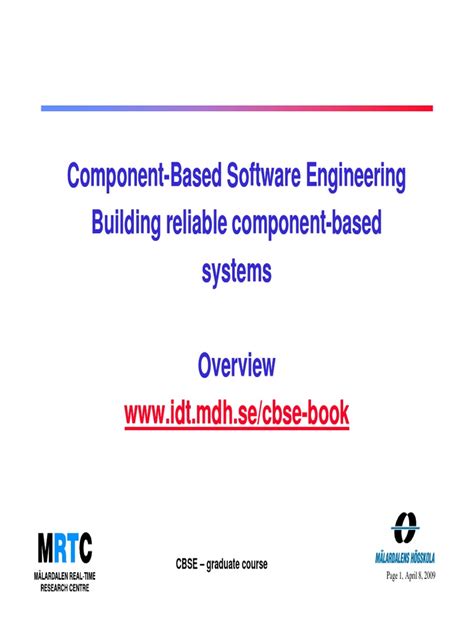 05 cbse book overview pdf component based software engineering reliability engineering