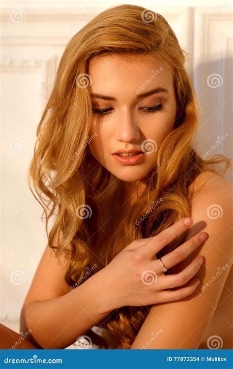 Fashion Model Girl Indoors Naked Body Hot Toned Image Stock Photo