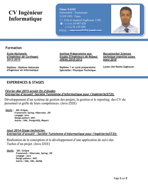 CV Ingénieur Informatique