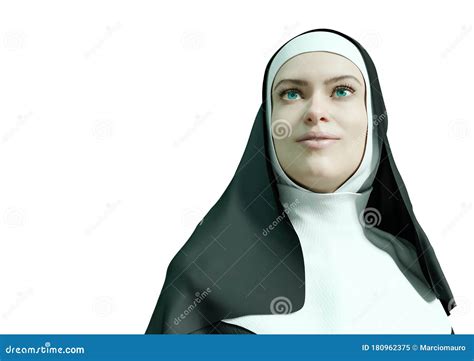 Nun Portrait With Copy Space Stock Illustration Illustration Of Girl Middle 180962375