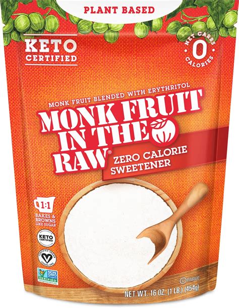 Amazon Monk Fruit In The Raw Sweetener Baker S Bag 16 Oz Keto