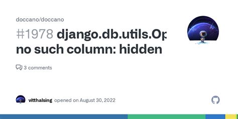 Django Db Utils OperationalError No Such Column Hidden Issue 1978