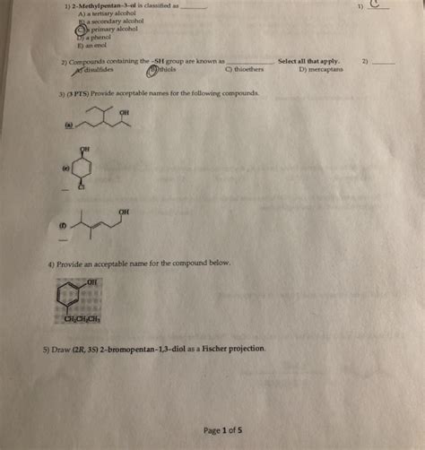 Solved Methylpentan Ol Is Classified As A A Tertiary Chegg