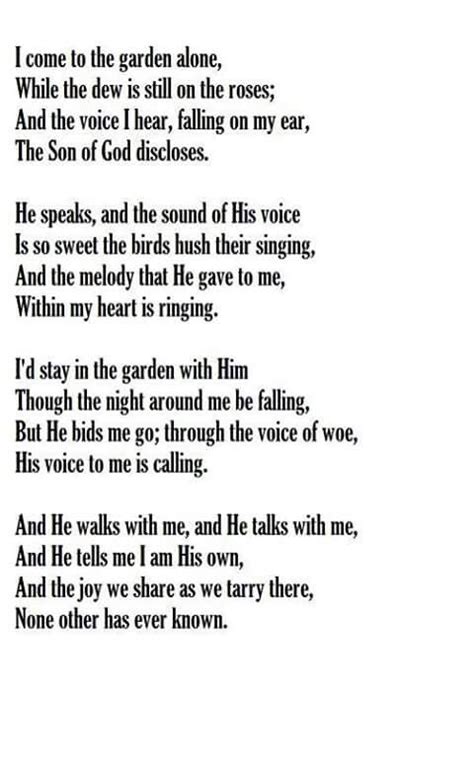 Printable Words To Hymn In The Garden