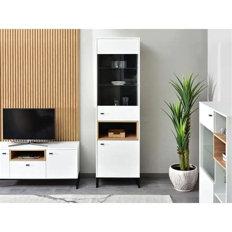 Ripley VITRINA ALTA TU MESITA SYBILA BLANCO 2 PUERTAS