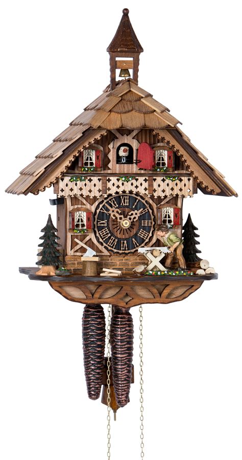 Pendule à coucou Maison de la Forêt Noire avec bûcheron mobile