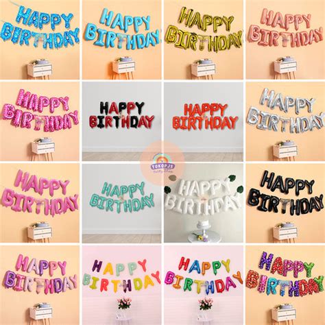 Jual Paket Balon Foil Huruf Happy Birthday 1 Set 40 Cm 13 Huruf