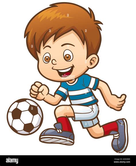 Ilustración vectorial de dibujos animados jugador de fútbol Imagen