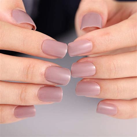 Buy Bomine Press On Nails Short Square Fake Nails Glossy False Nails