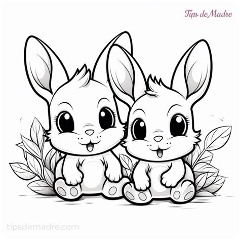 Dibujo de conejos para colorear e imprimir para niños Tips de Madre