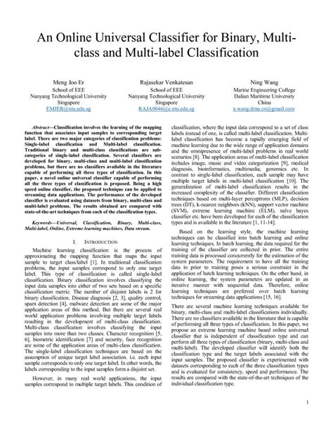 an online universal classifier for binary multi class and multi label classification deepai