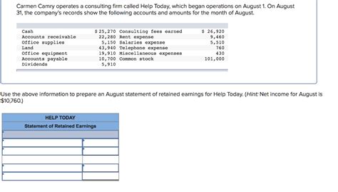 Solved Carmen Camry Operates A Consulting Firm Called Help Chegg