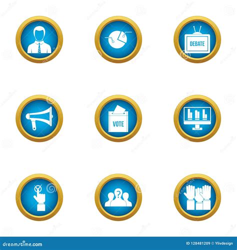 Iconos Fijados Estilo Plano De La Parte Ilustración del Vector