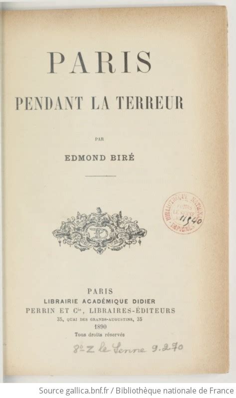 Paris Pendant La Terreur Par Edmond Bir Gallica