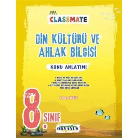 Okyanus Yayınları Lgs 8 Sınıf Classmate Din Kültürü Ve Ahlak Bilgisi