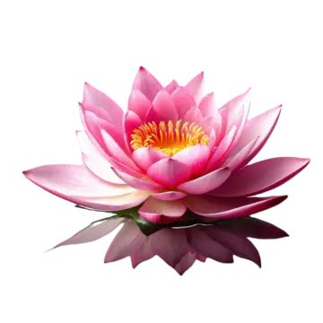 Beautiful Pink Lotus Flower On White Background With Clipping Path