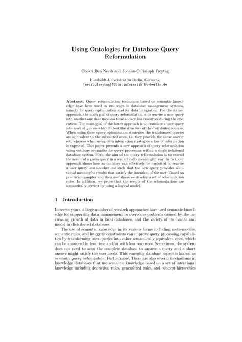 pdf using ontologies for database query reformulation