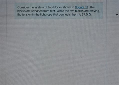 Solved Consider The System Of Two Blocks Shown In Figure Chegg