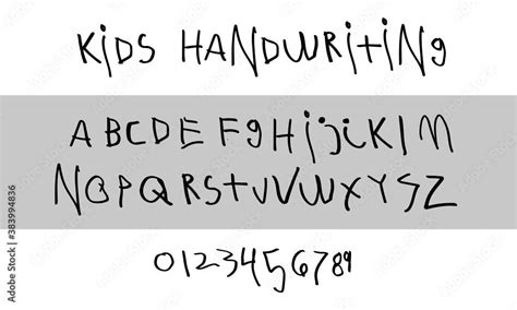 Kid s Handwriting Font Stock ベクター Adobe Stock Kids Handwriting Font