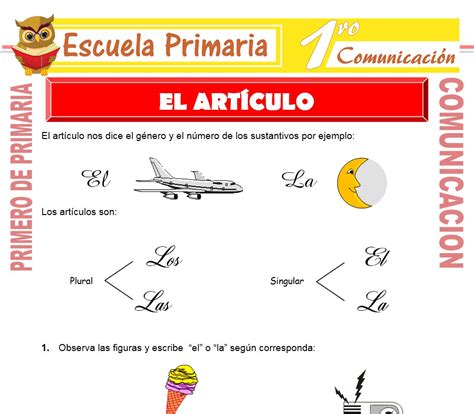 El Articulo Para Primero De Primaria Escuela Primaria