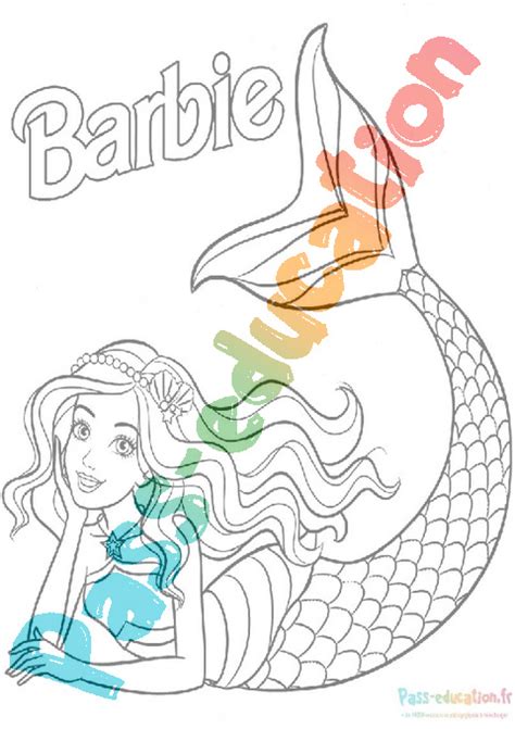Coloriage gratuit barbie sirène téléchargez et imprimez des dessins
