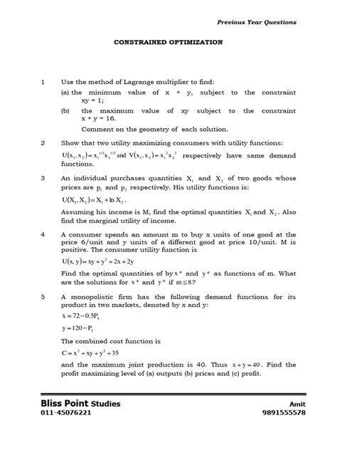 2023 10 22 constrainedoptimization previousyearquestions pdf mathematical optimization