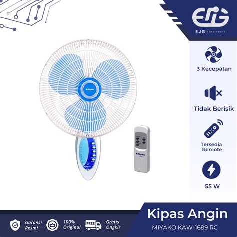 Jual MIYAKO Kipas Angin Dinding Remote Wall Fan KAW 1689 RC Shopee