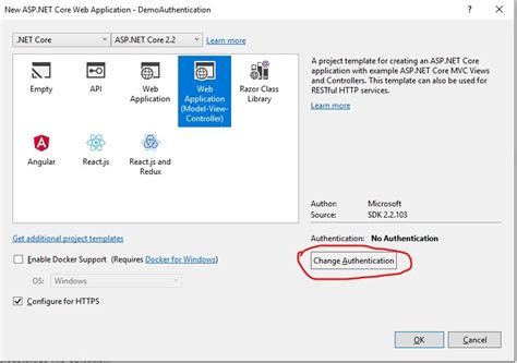 how to implement authentication using identity model in asp core