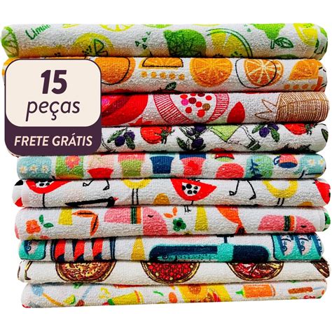 Pano de Prato ÓPERA LEGITIMO Kit 15 alta qualidade Estampado lindo