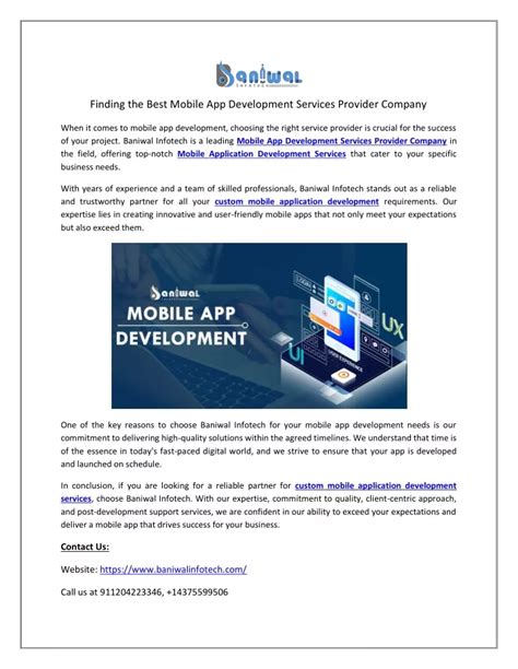 ppt 1 mobile app development services provider company baniwal infotech powerpoint