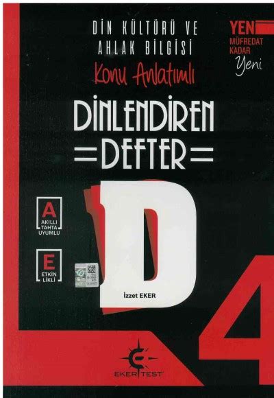 4 Sınıf Din Kültürü ve Ahlak Bilgisi Dinlendiren Defter Eker Test
