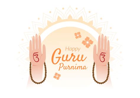 평면 만화 꽃 배경 그림에서 영적 및 학문적 교사에게 인도 축제의 행복한 전문가 Purnima 축하 힌두 인 일 PNG
