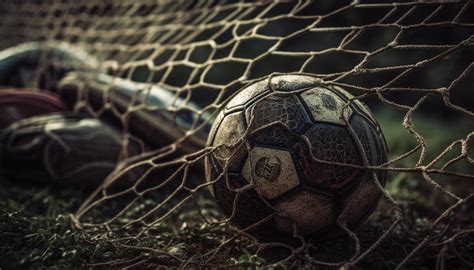 Soccer Ball Kicking Through Dirty Netting Generated By Ai