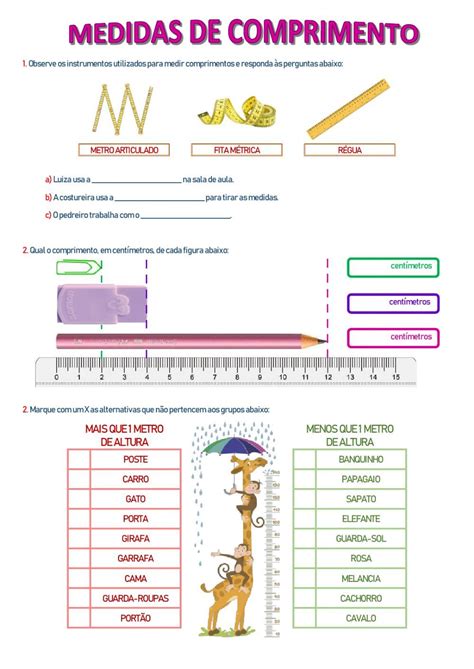 Atividades De Medida De Comprimento 3 Ano SOLOLEARN