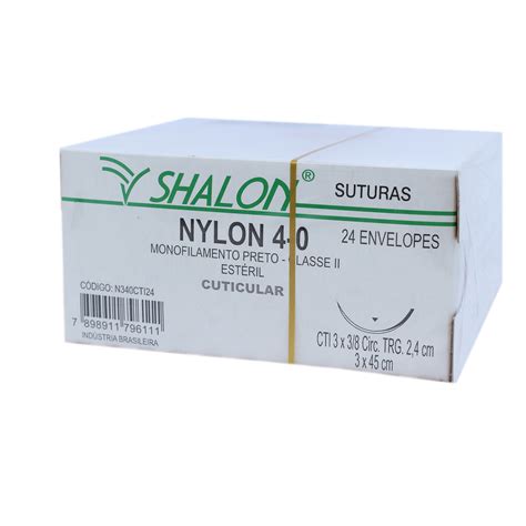 Portal do Médico Fio Sutura Nylon Preto Cuticular Tam 3x45cm C 24un