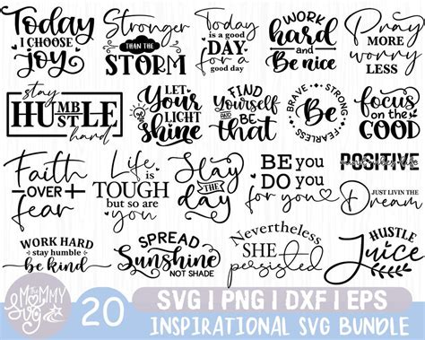 Inspirational Bundle Svg Motivational Svg Bundle Quotes Svg Positive