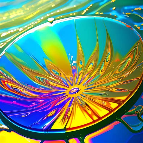 Abstract Liquid Glass With Beautiful Light Reflections Colourful