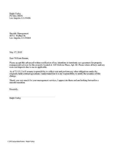 Printable Sample Contract Termination Letter Form Real Estate Forms