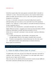 Add User In Linux Doc Add User In Linux We All Are Aware About The