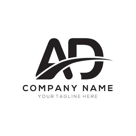Vector de diseño inicial del logotipo de ad plantilla abstracto letra