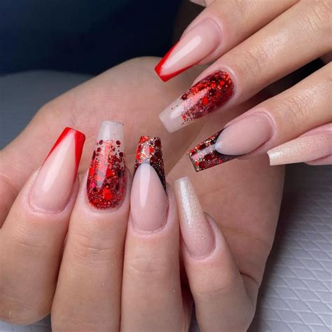Unhas vermelhas glitter 60 fotos vídeos para arrasar