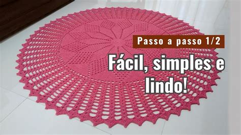 TAPETE REDONDO DE CROCHÊ PARA SALA 150CM SIMPLES E FÁCIL PASSO A