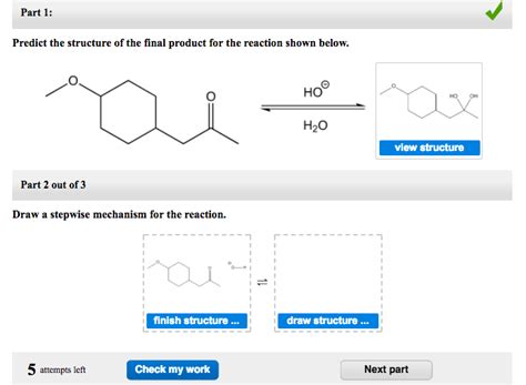 solved part 1 predict the structure of the final product