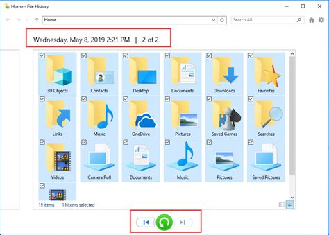 Cómo restaurar archivos con el historial de archivos en Windows 10 3