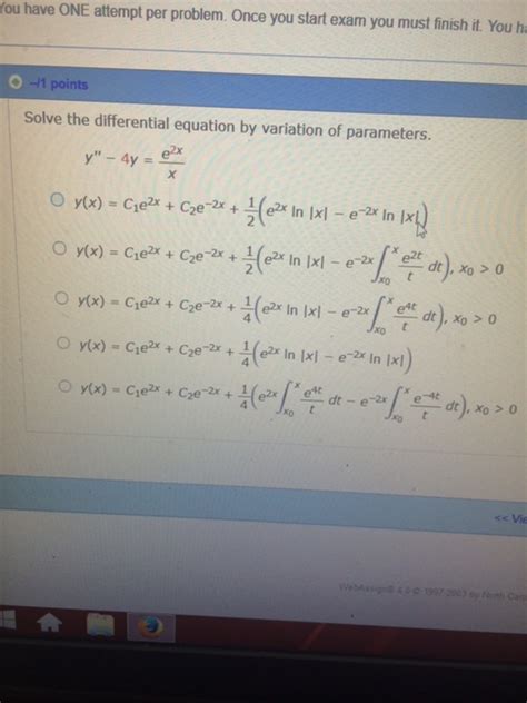 Solved Solve The Differential Equation By Variation Of Chegg
