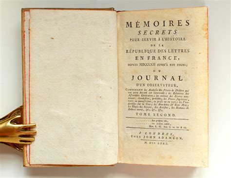 Mémoires secrets pour servir à l histoire de la république des lettres