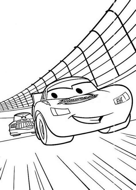 Coloriage Flash McQueen dans Cars télécharger et imprimer gratuit sur
