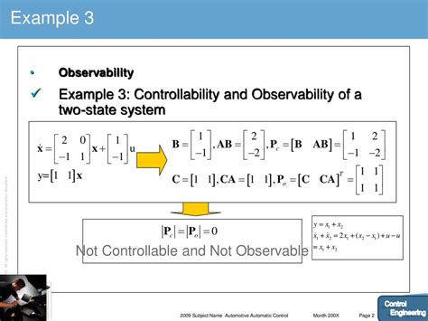 controllability and observability of state space ppt download