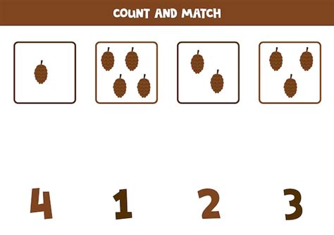 Juego De Contar Para Ni Os Cuente Todos Los Conos De Pino Y Haga